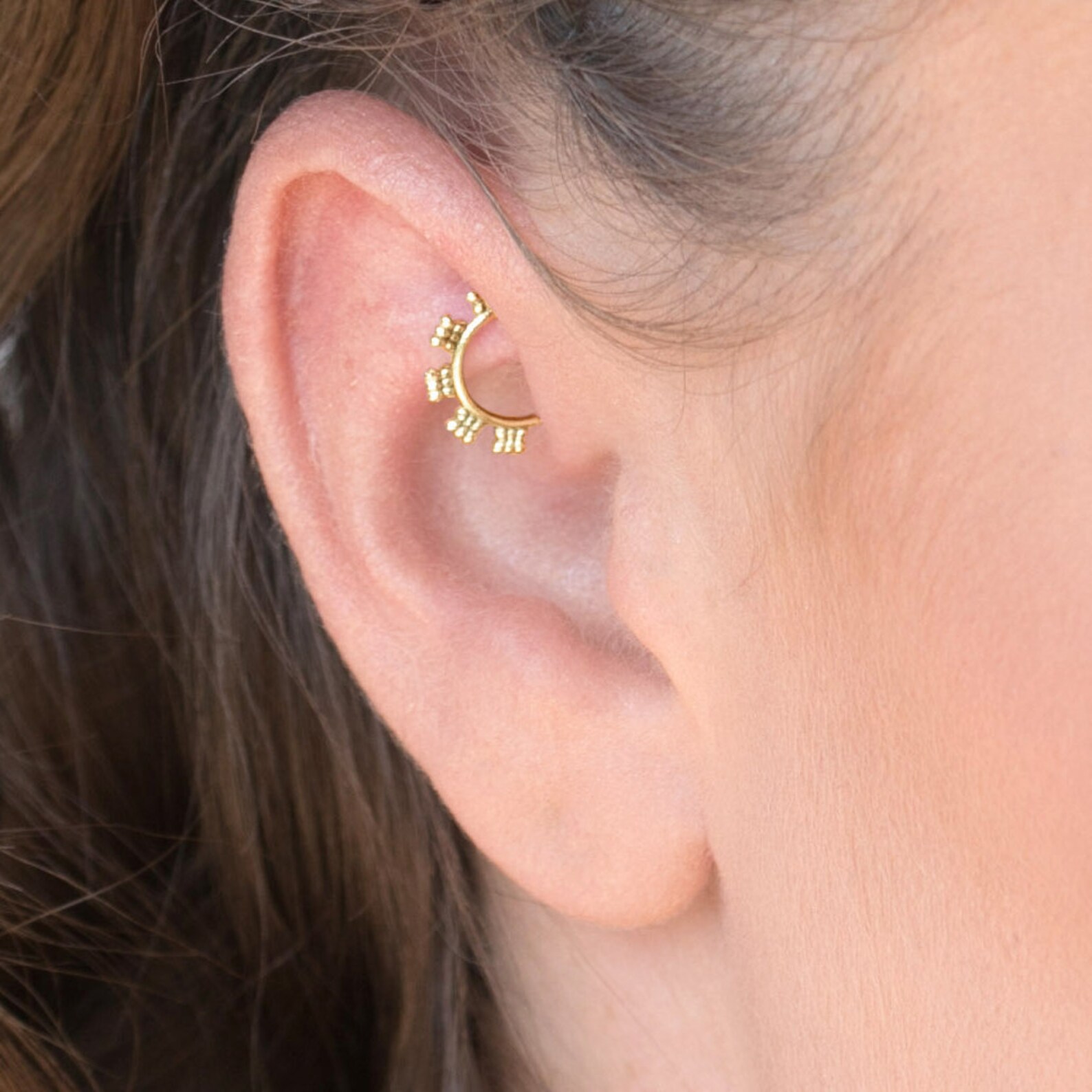 Gold Rook Earring Rook Piercing Rook Jewelry Daith Earring | Etsy