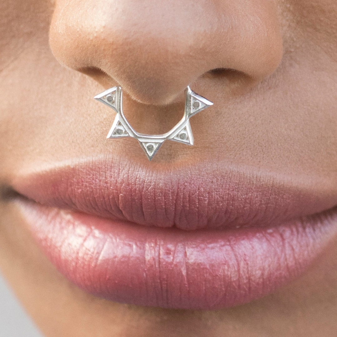 Unique Septum Ring, Septum Jewelry Silver, Tribal Septum, Silver Nose ...