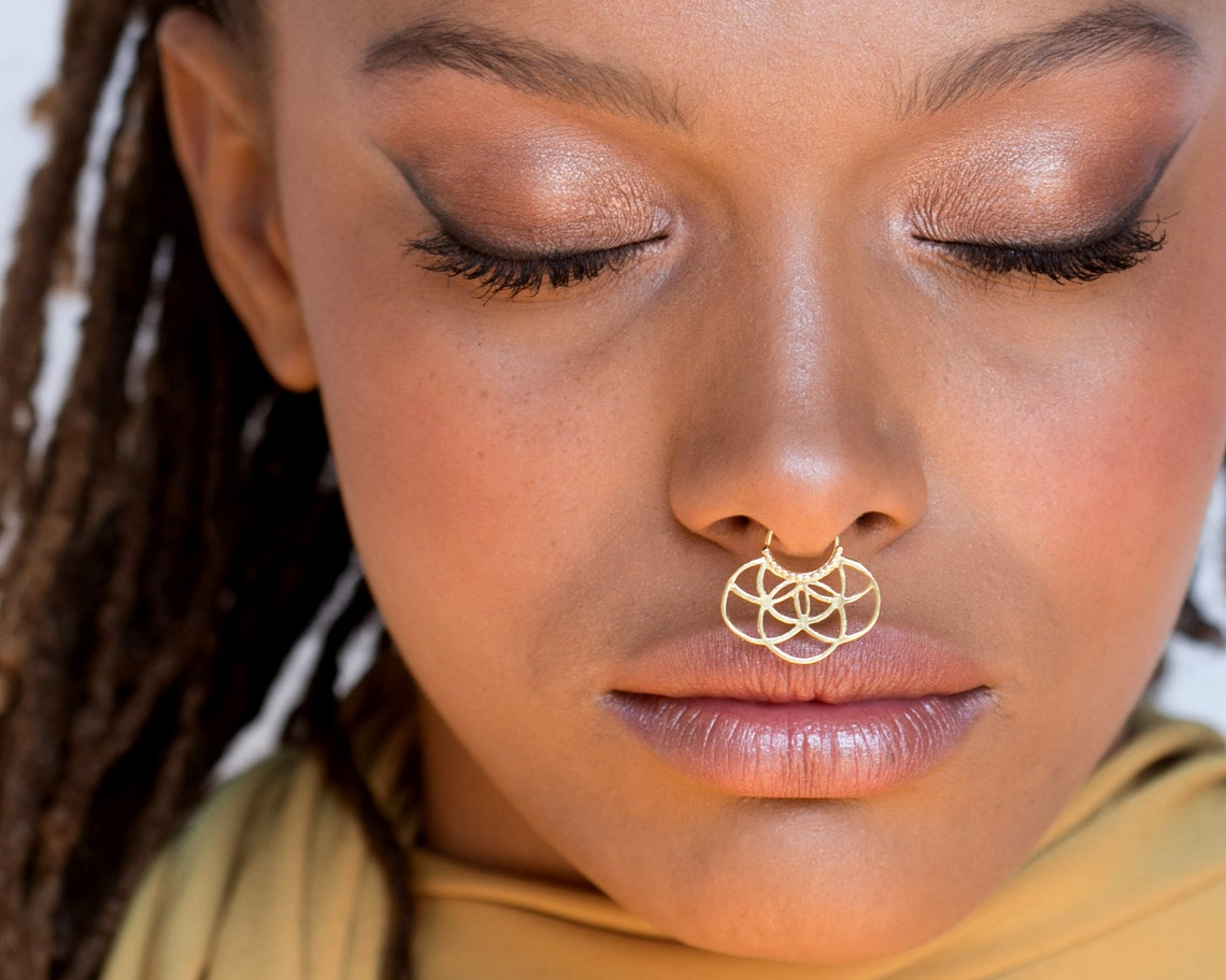 Large Septum Lotus Septum Big Septum Unique Septum Ring | Etsy