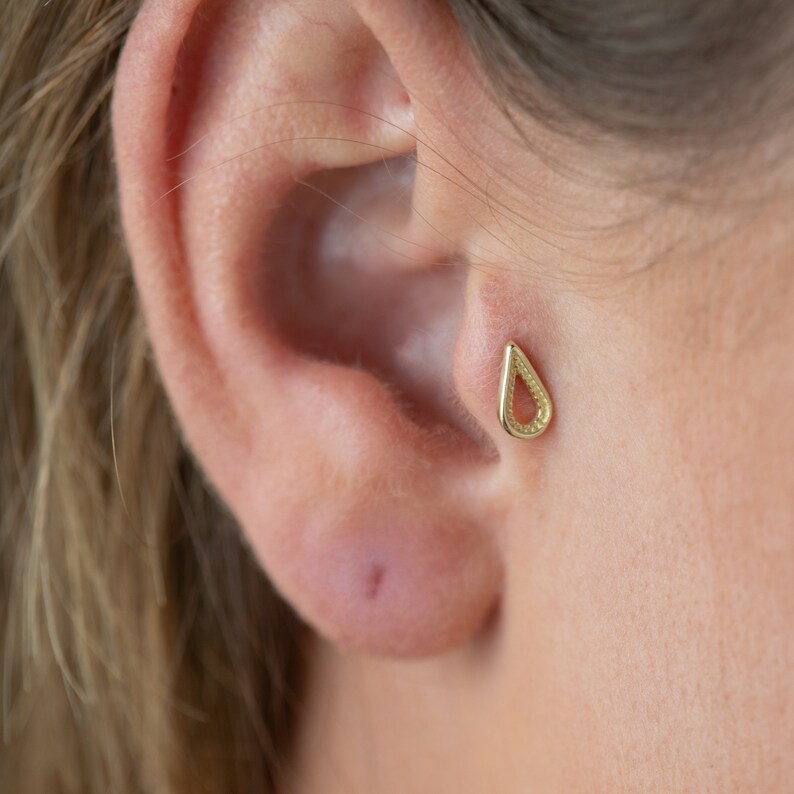 Helix Earring Gold Helix Earring Gold Cartilage Piercing - Etsy