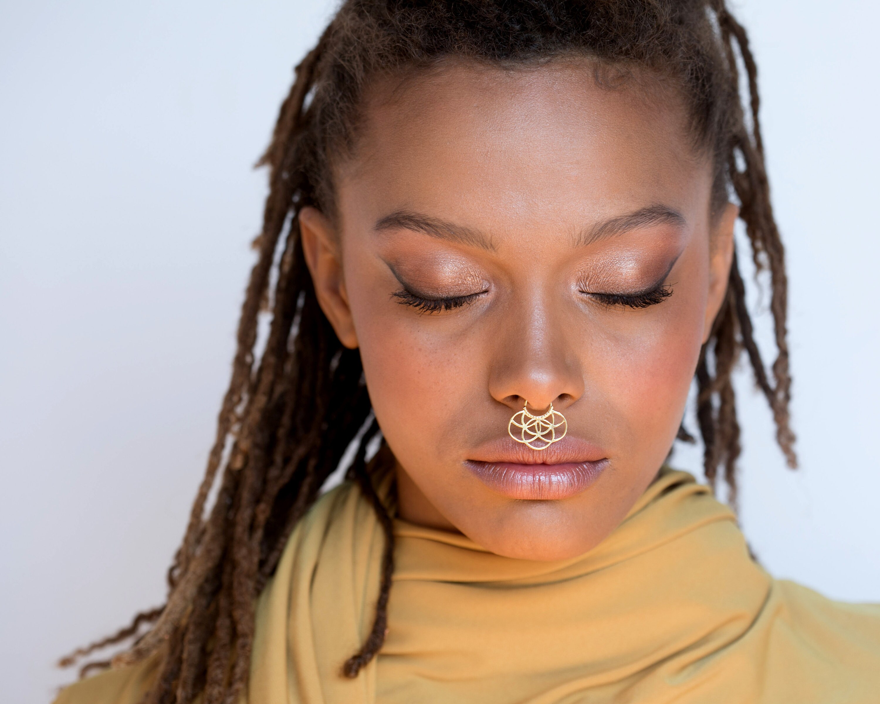 Unique Gold Septum Septum Jewelry Large Septum Lotus - Etsy Israel