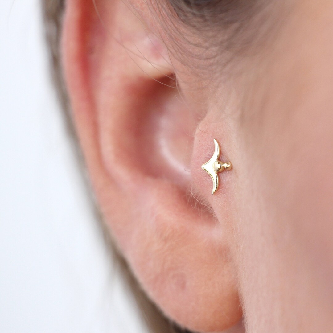 Tragus Jewelry, Gold Tragus Earring, Tragus Stud, 14k Gold Tragus ...