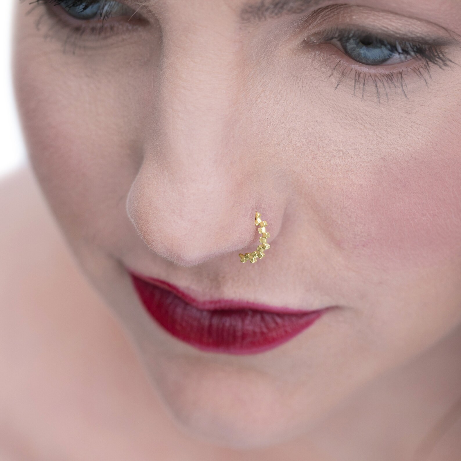 Eyebrow Ring 14k, Indian Gold Piercing, Eyebrow Piercing, Gold Eyebrow ...