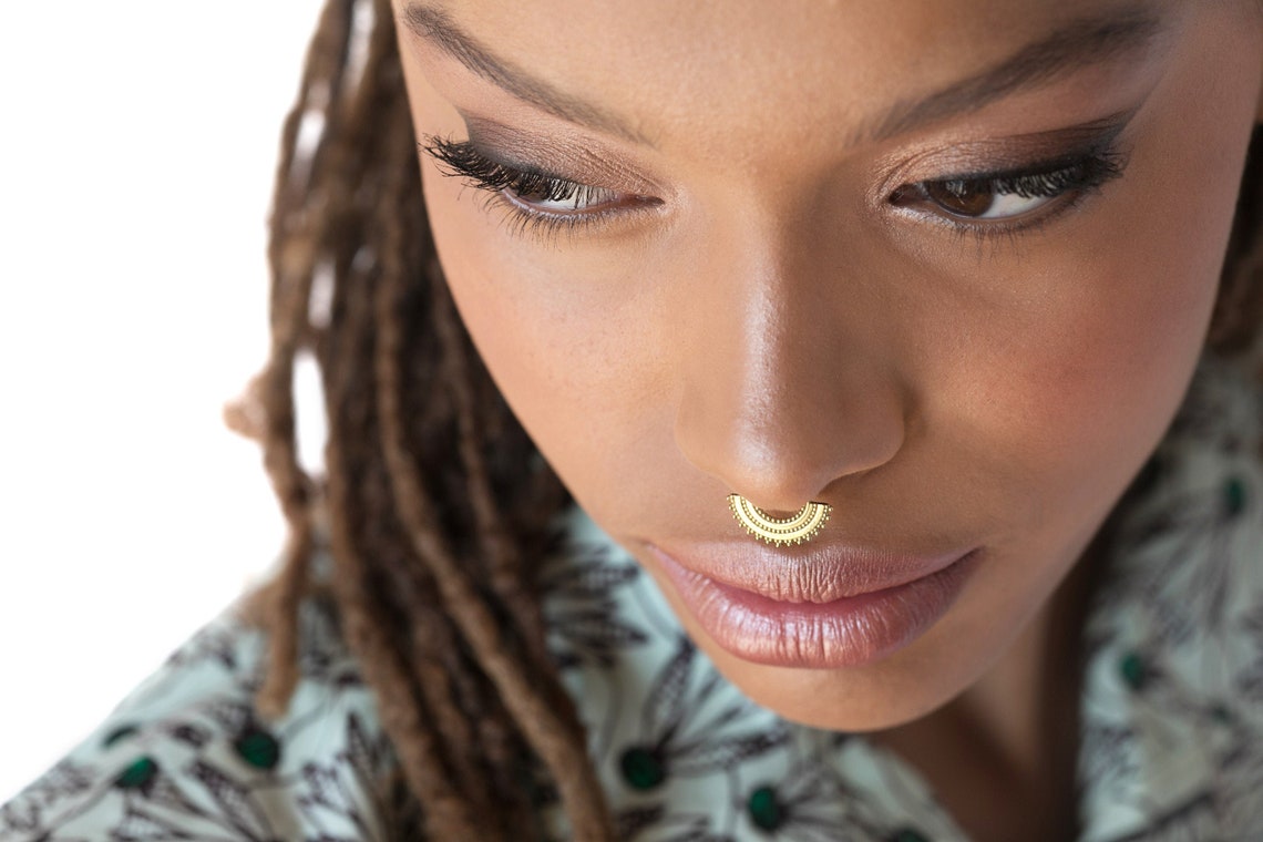 Gold Septum Ring Tribal Septum Unique Septum Ring Septum - Etsy