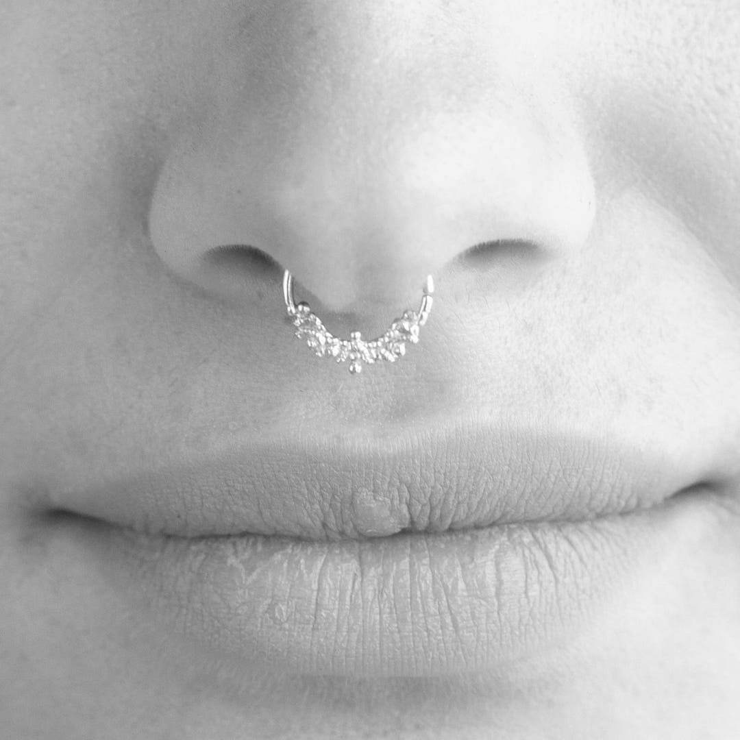 Silver Septum Ring, Septum Jewelry, Unique Septum, Silver Nose Ring ...