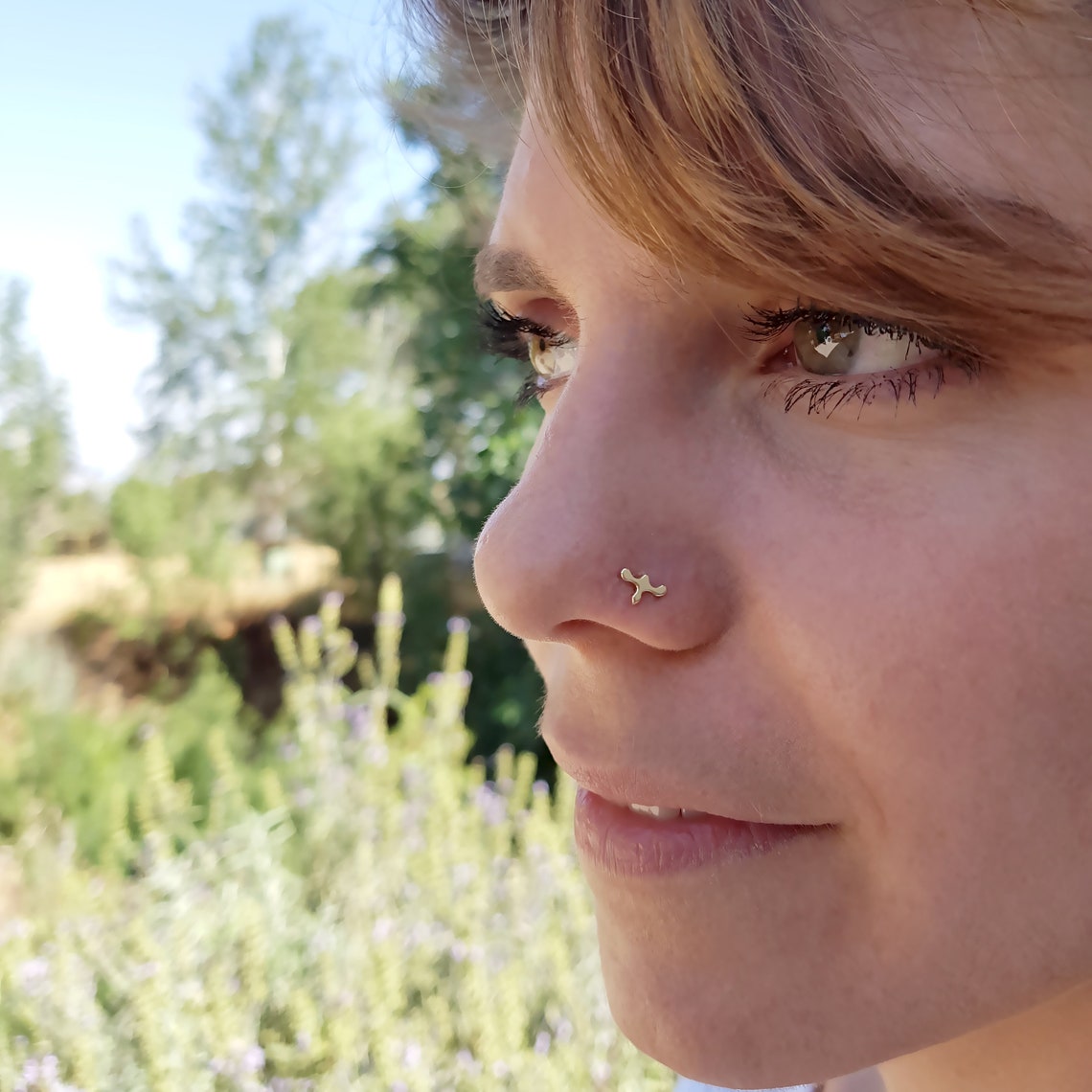 Gold Nose Stud Nose Ring Stud Unique Piercing Gold Nose | Etsy