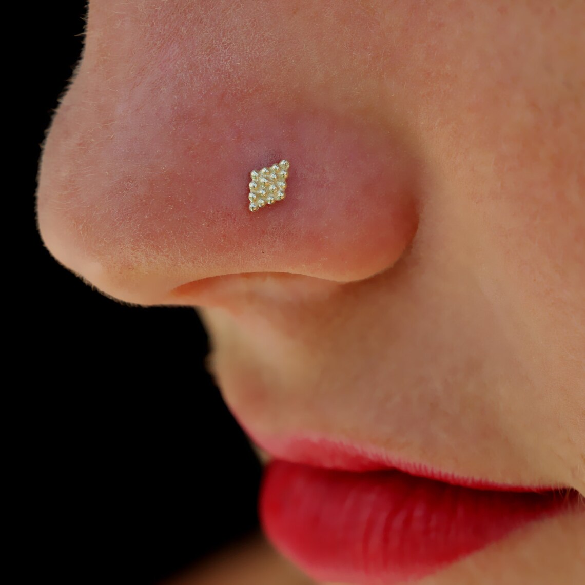 Tribal Gold Nose Stud Gold Nose Ring Gold Tragus Indian - Etsy Israel