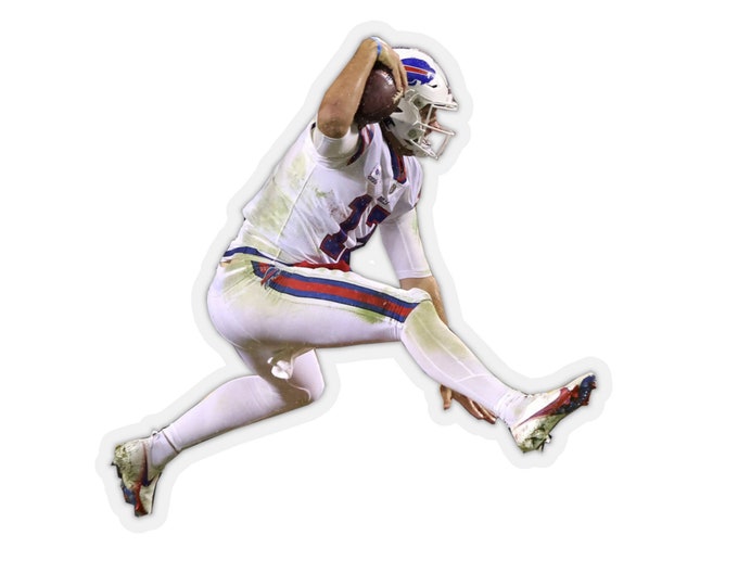 Josh Allen Buffalo Bills Vinyl Sticker Hurdle Jump (white Border) - Etsy
