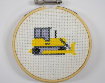 Backhoe - Modern Cross Stitch Pattern PDF (construction Equipment ...