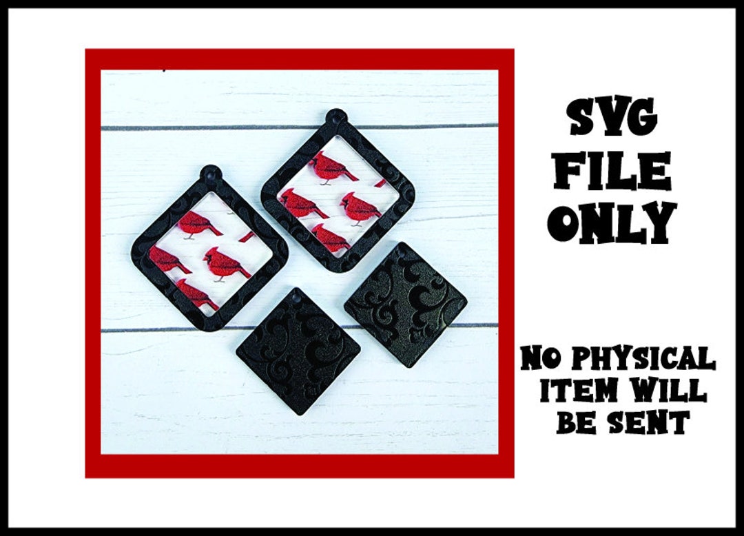 Square Inlay Earring SVG Glowforge Laser Cut File - Etsy