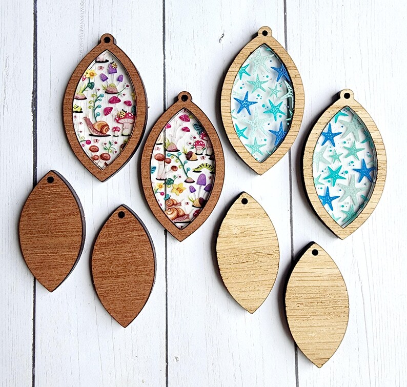 7 Shapes Inlay Earring SVG Bundle Glowforge Laser Cut File - Etsy UK