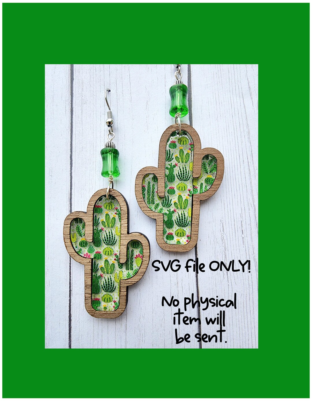 Cactus Inlay Earring SVG File for Glowforge Laser Cutter - Etsy