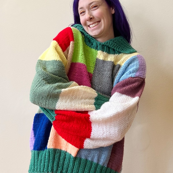 Color Block Sweater - Etsy