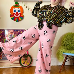 LBV 80’s Juggling Panda Bears Baby Pink Fleece Palazzo Pants Handmade ...