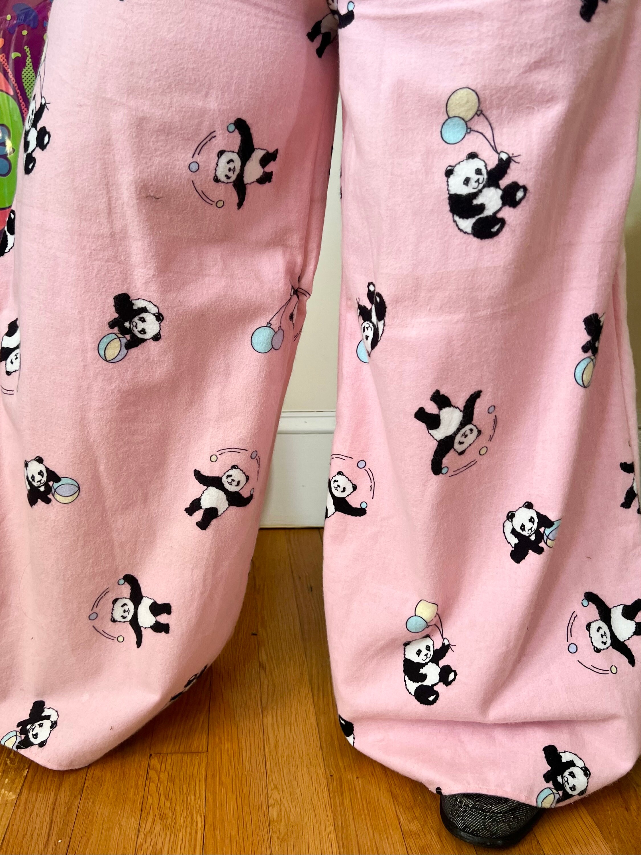 LBV 80’s Juggling Panda Bears Baby Pink Fleece Palazzo Pants Handmade ...