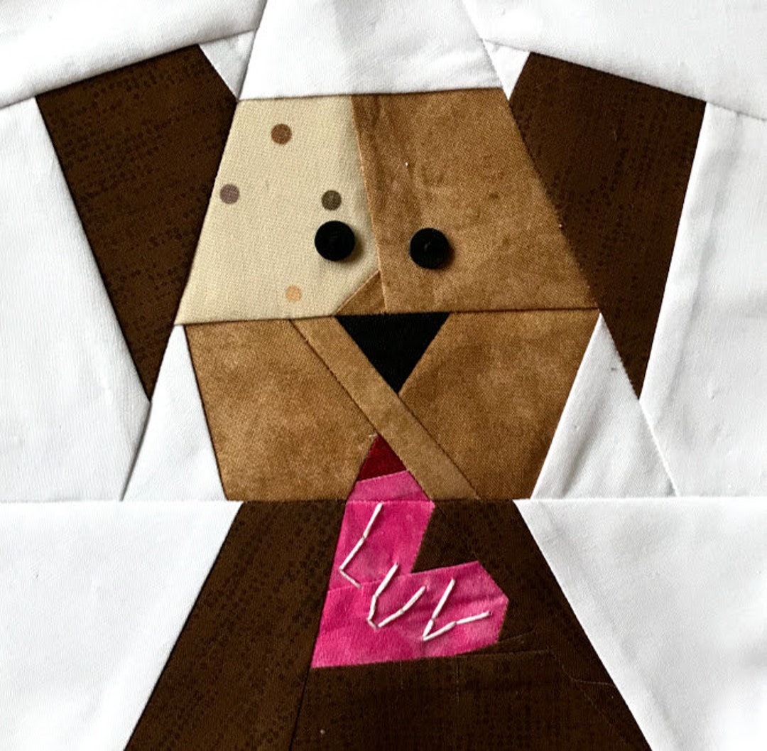 PUPPY LUV Paper Pieced Block Pattern in PDF - Etsy