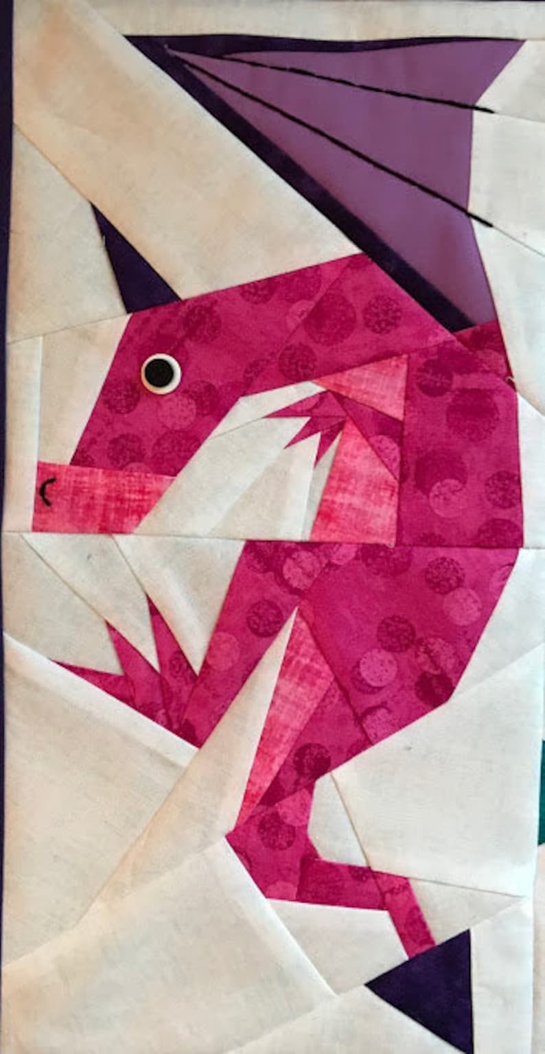 DRAGON QUILT Paper Pieced Pattern in PDF - Etsy