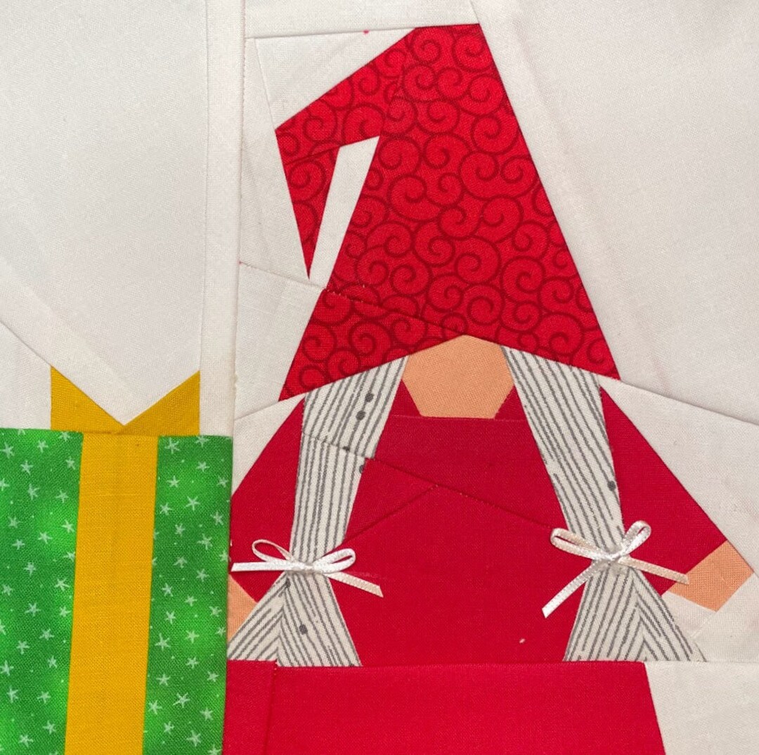Mrs. Claus Gnome Paper Pieced Quilt Block Pattern (PDF) - Etsy