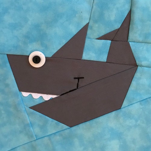 BABY SHARK Paper Pieced Block Pattern in PDF | Etsy