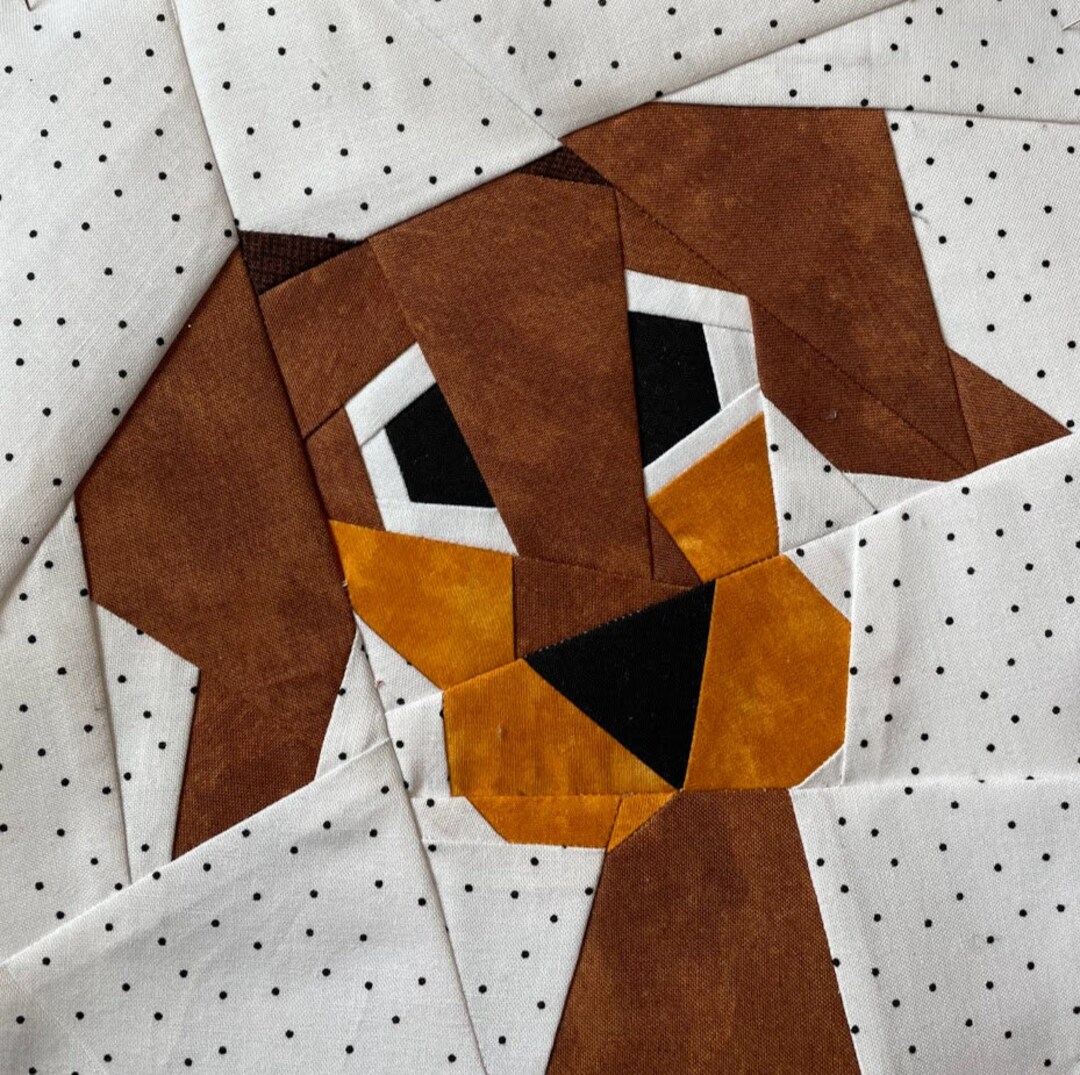 CUTE PUPPY Paper Pieced Quilt Block in PDF, Foundation Piecing, Made by ...