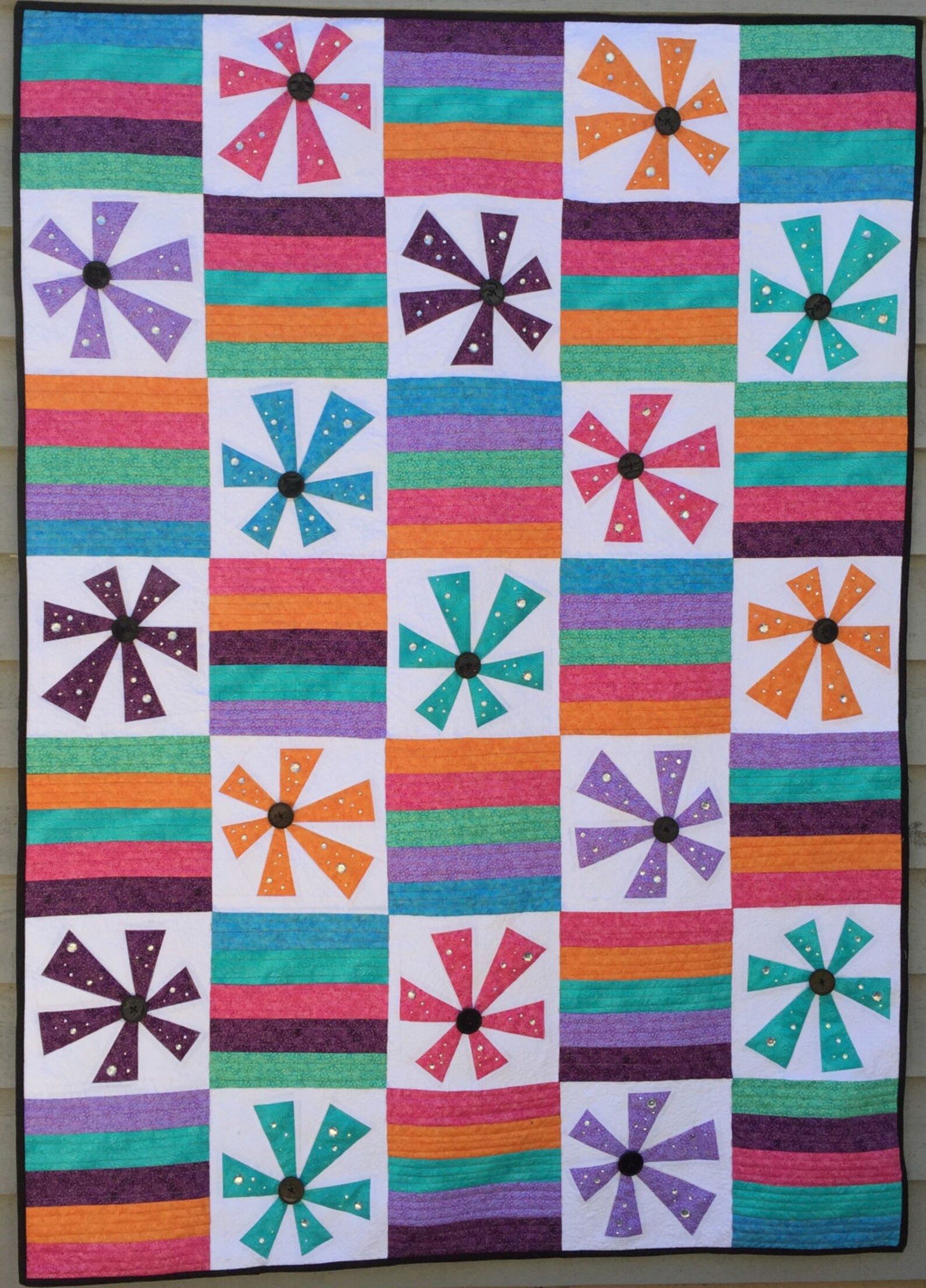 Flower Frenzy Paper Pieced Quilt Pattern in PDF - Etsy