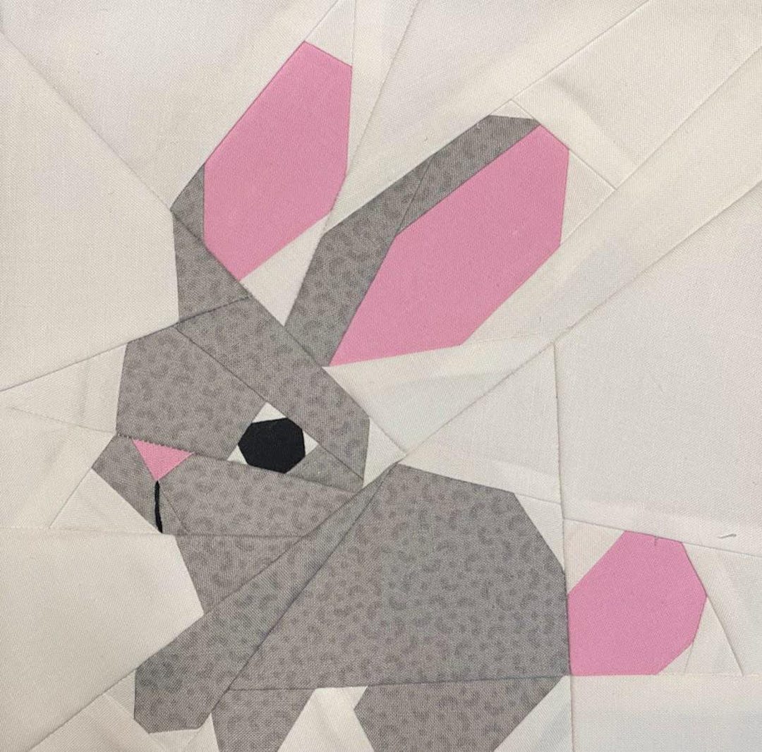 BABY BUNNY Paper Pieced Pattern in PDF, Instant Download, Bunny Quilt ...