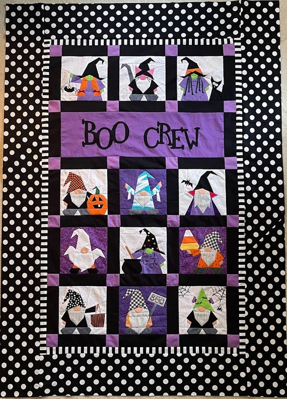 BOO CREW GNOMES Paper Pieced Quilt Pattern in Pdf - Etsy