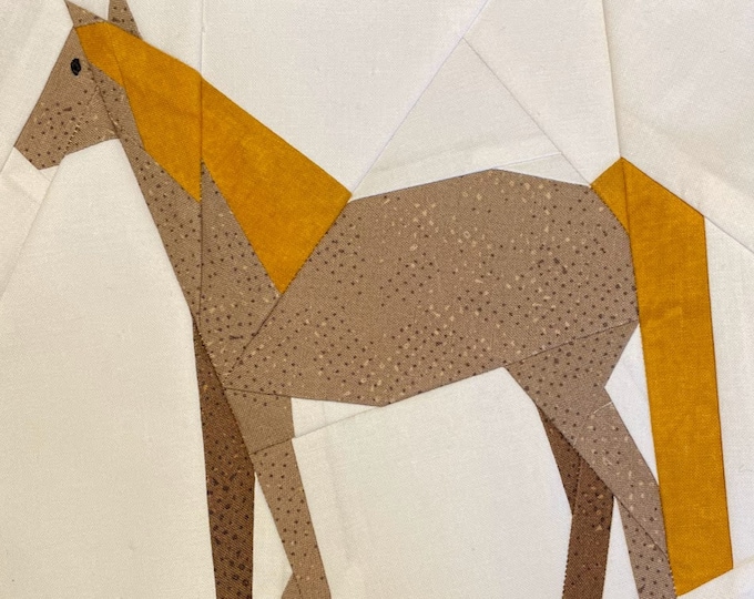 Mustang FPP Quilt Block, Horse Foundation Paper Piecing Sewing Pattern ...