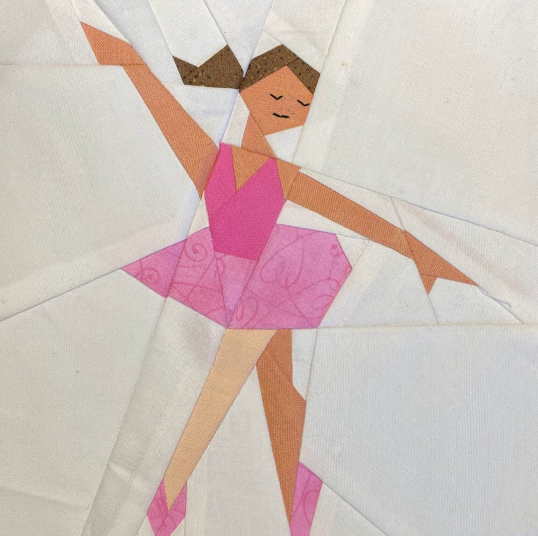 BALLERINA III BLOCK, Paper Pieced Pattern, Paper Piecing Ballerina ...