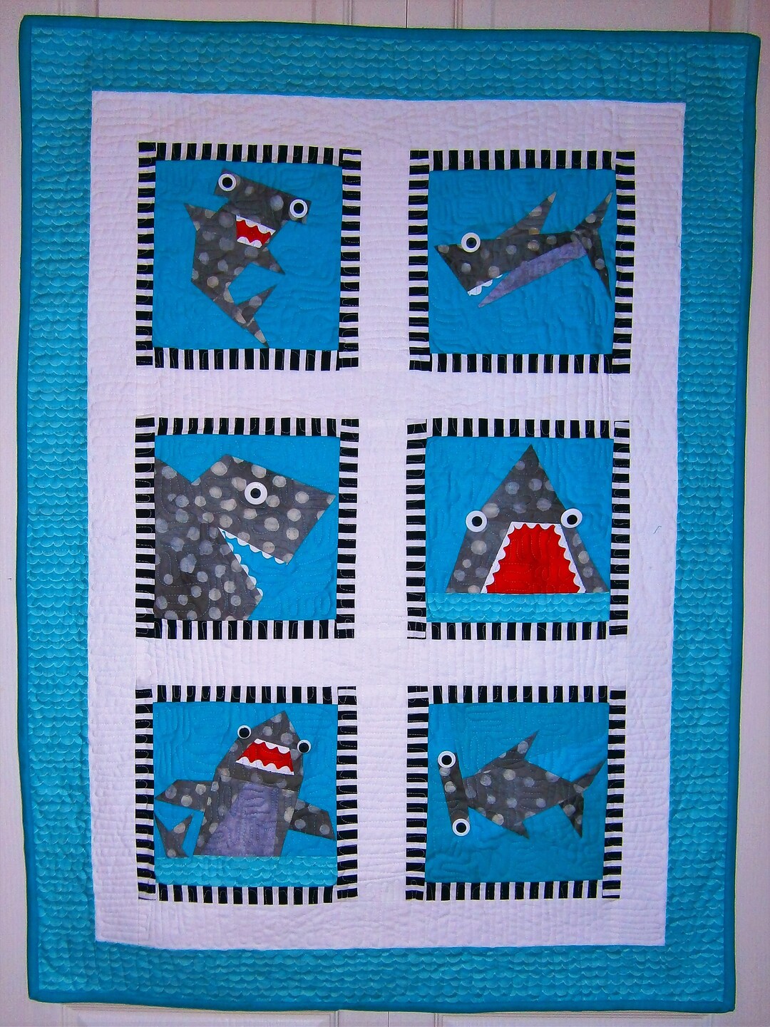SHARK ATTACK QUILT Paper Pieced Pattern in Pdf - Etsy