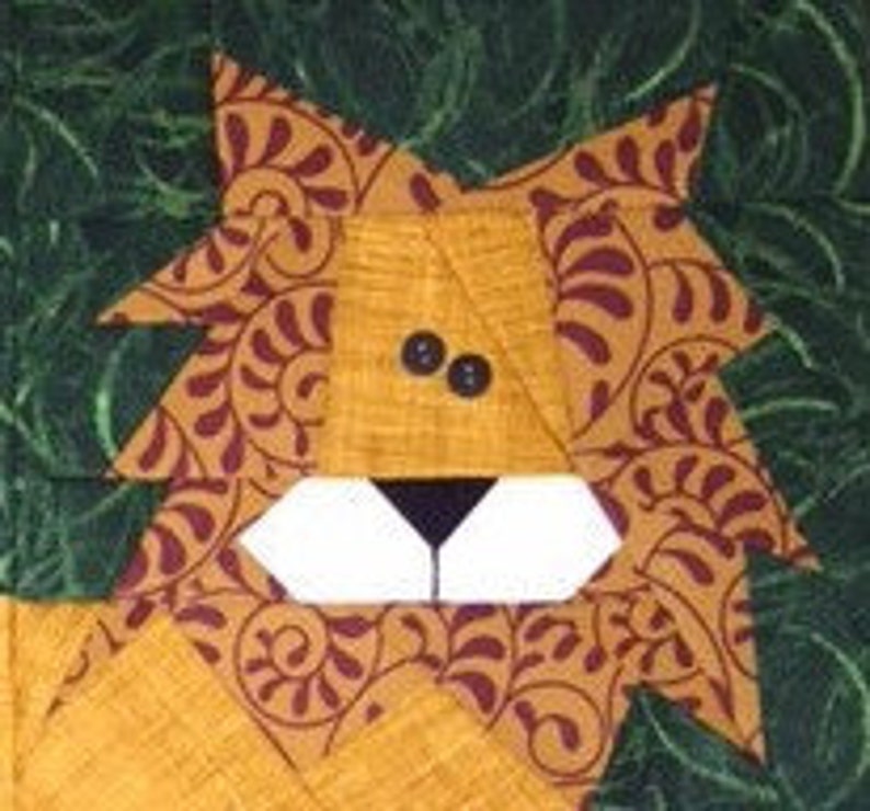 Paper Pieced ROAR Lion Quilt in PDF - Etsy