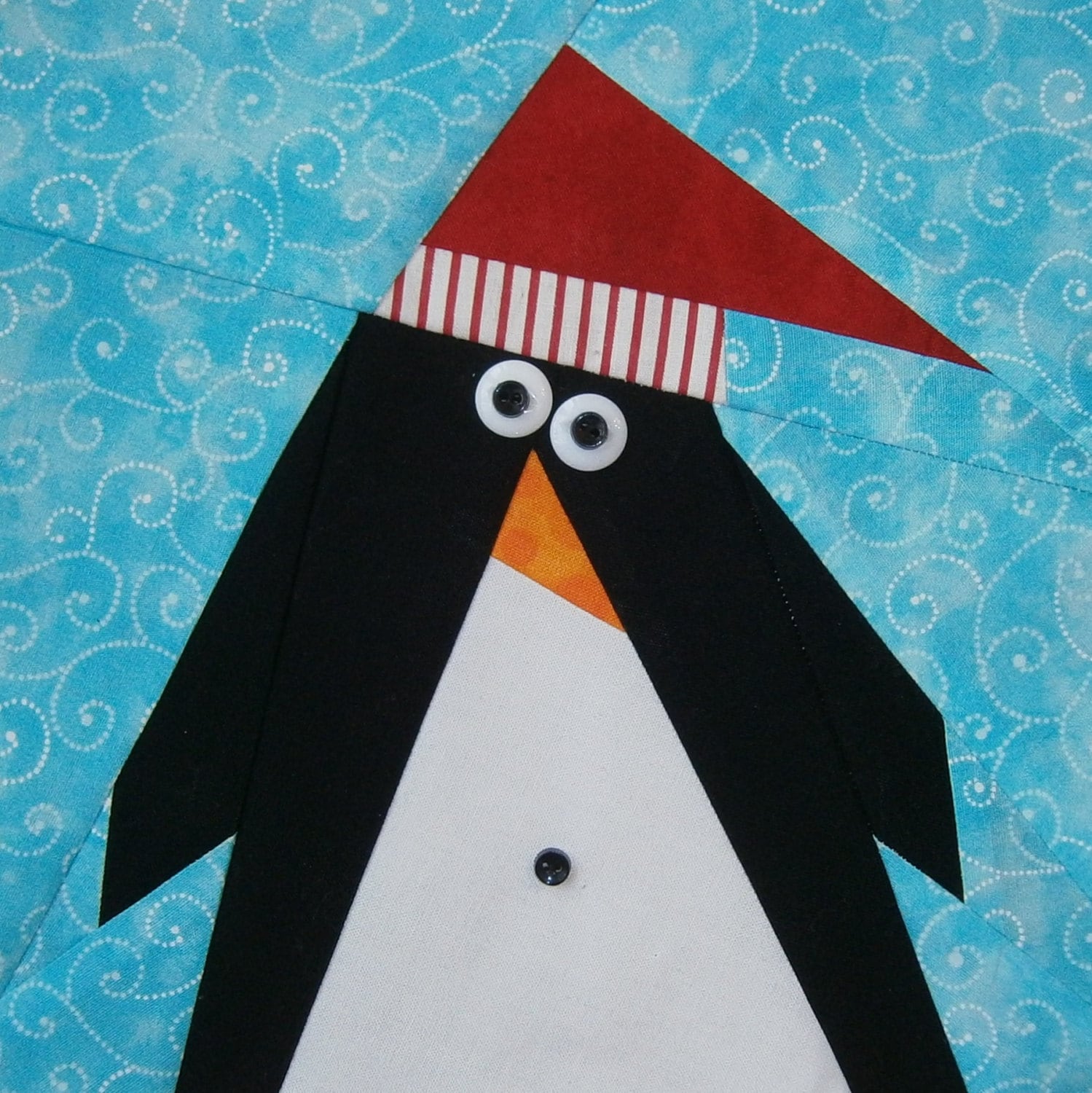 Paper Pieced Belly Button Penguin Block 1 in PDF - Etsy