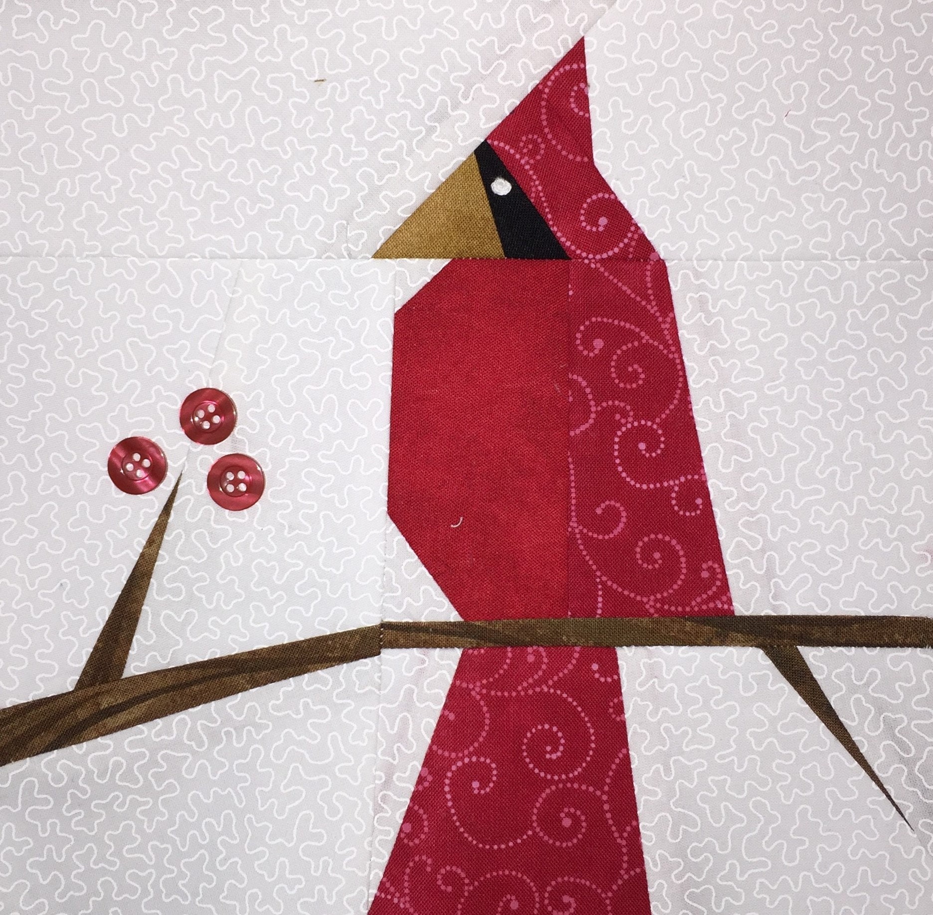 CARDINAL WALLHANGING Paper Pieced Pattern in PDF | Etsy