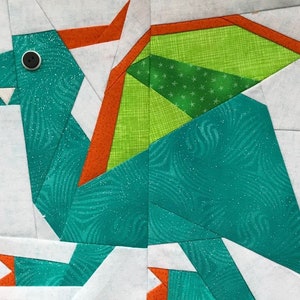DRAGON QUILT Paper Pieced Pattern in PDF - Etsy