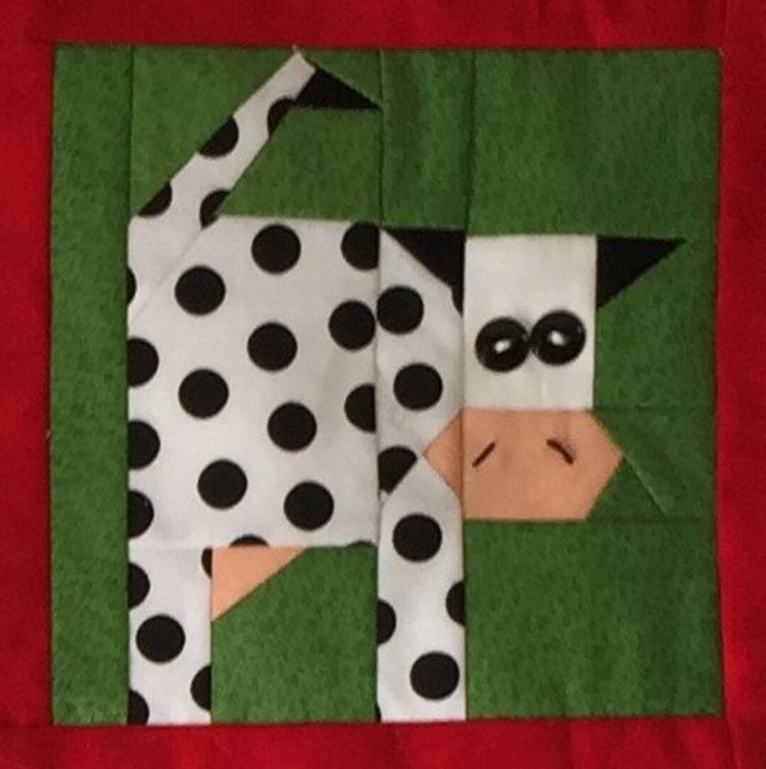 COW BLOCK Paper Pieced Pattern in PDF - Etsy