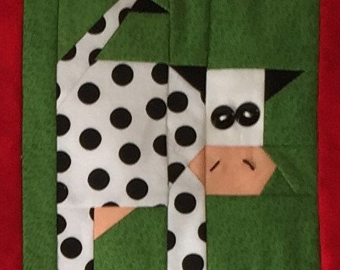 Cow Quilt Block, Paper Pieced Quilt Pattern, PDF Pattern, Instant ...