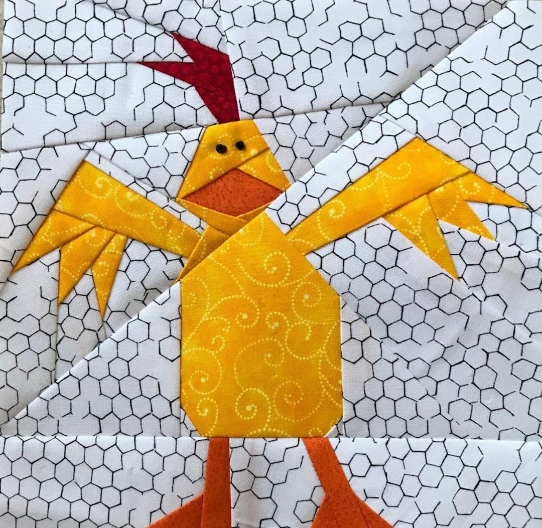 Hen Paper Pieced Block Pattern: Chicken Quilt (PDF Pattern, 8"x8") - Etsy