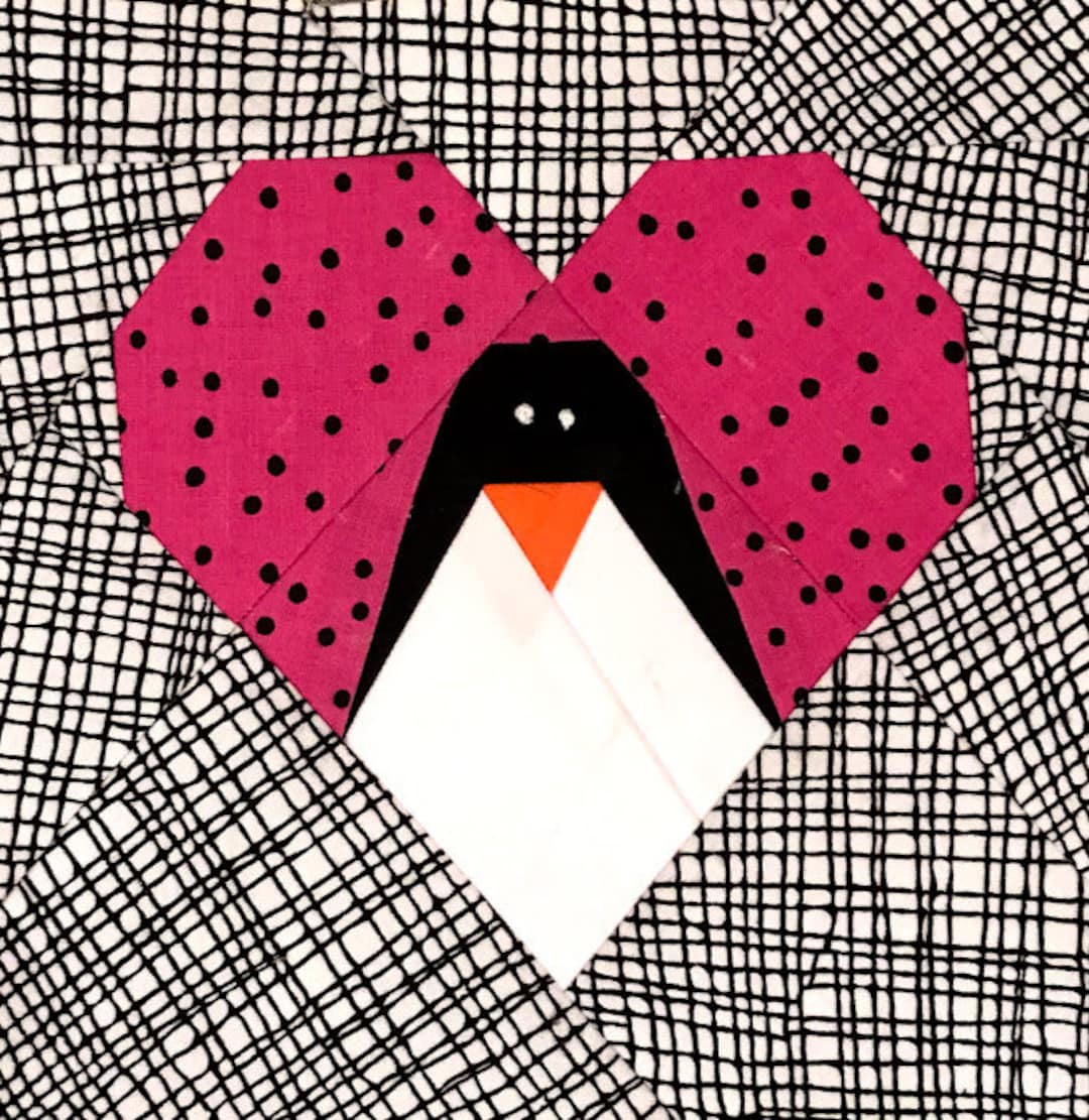 FREE Loveable Penguin Paper Pieced Block in PDF - Etsy