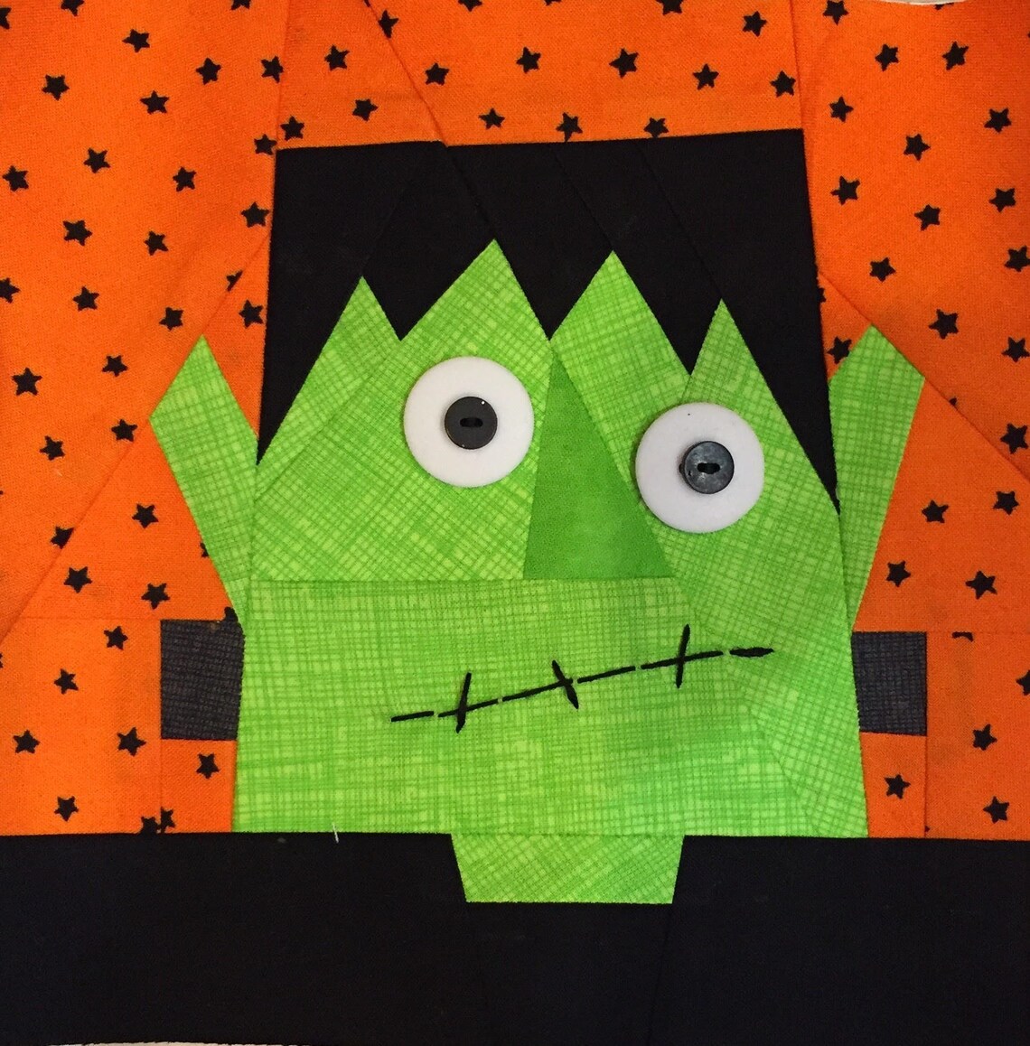 Count Dracula and Frankenstein FREE Paper Pieced Block - Etsy