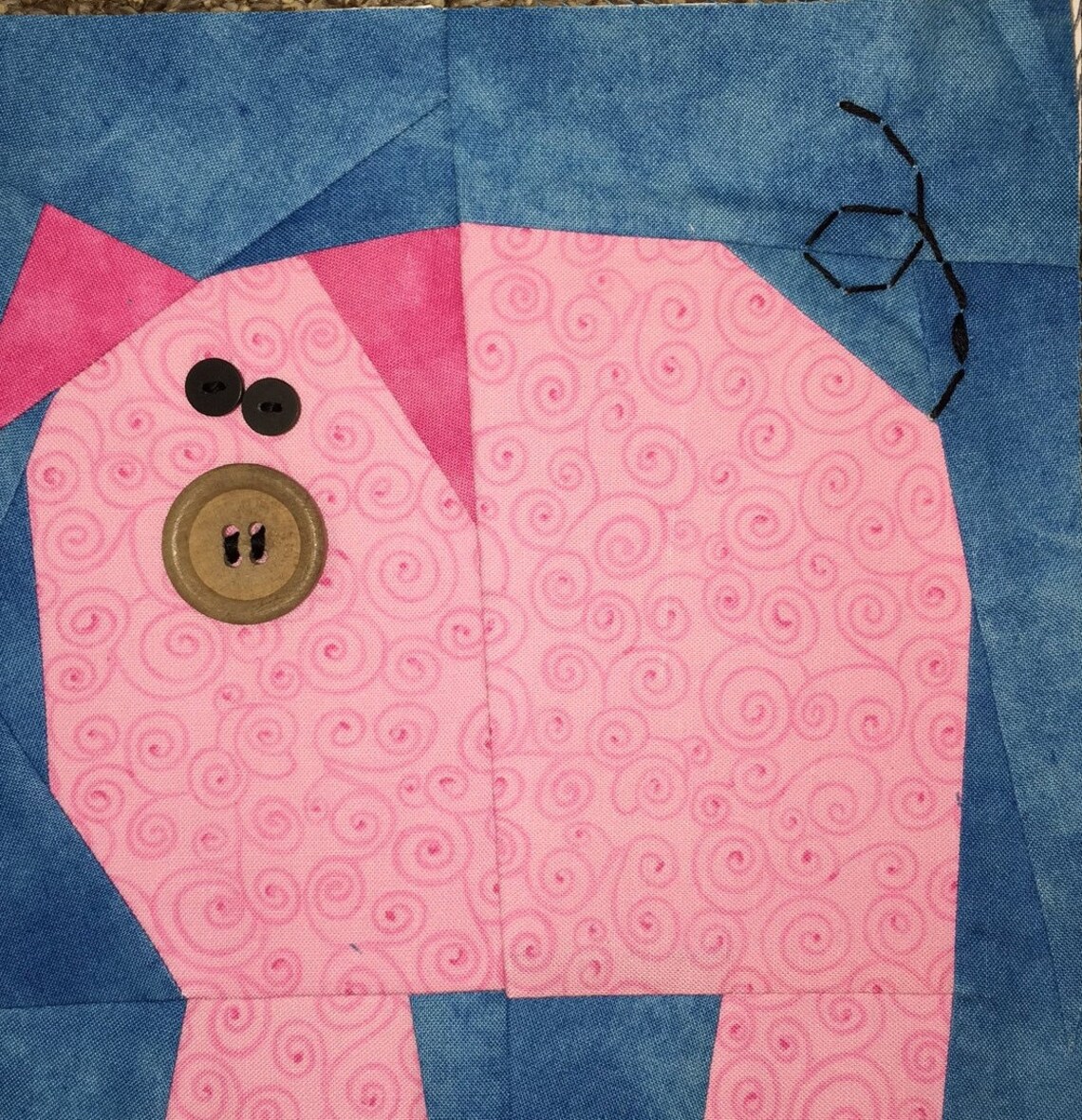 Piggy Pillow a Paper Pieced Pattern in PDF - Etsy