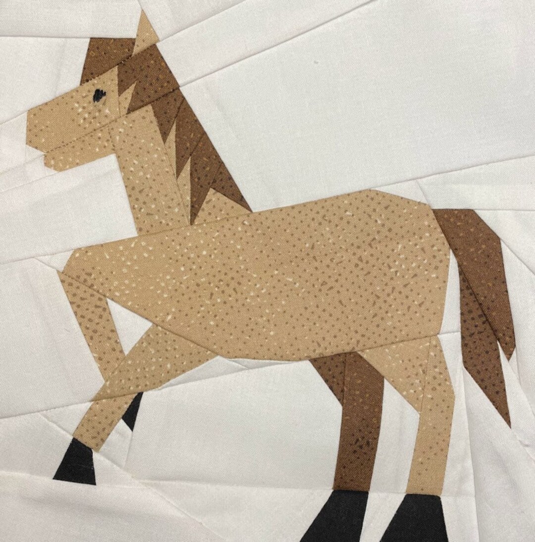 Horse #2 Paper Pieced Quilt Pattern: 8" Block (PDF Pattern) - Etsy