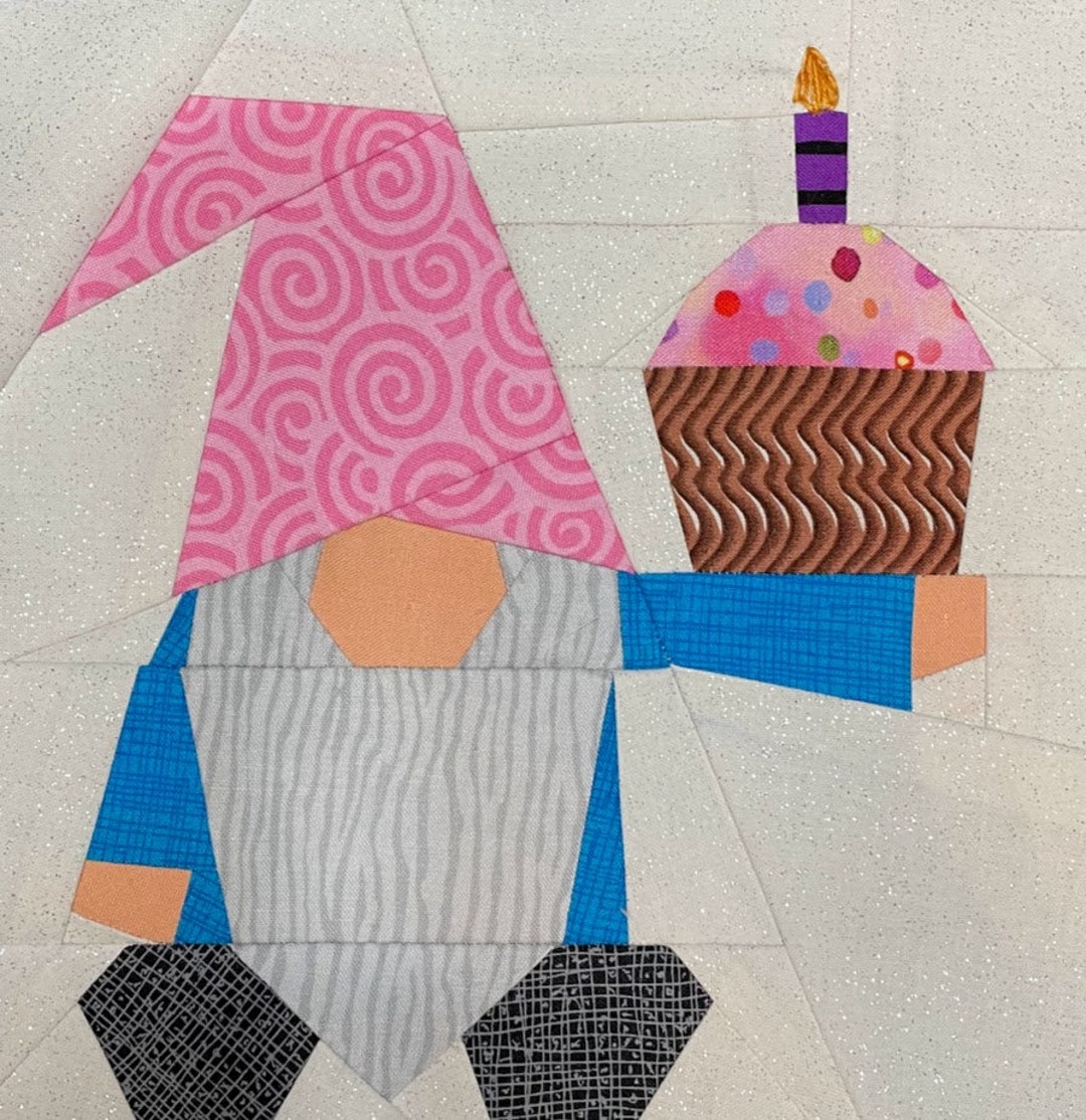 Birthday Gnome Paper Pieced Quilt Block Pattern (PDF) - Etsy