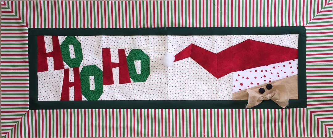 Jolly Old St. Nick Paper Pieced Table Runner Pattern in PDF - Etsy