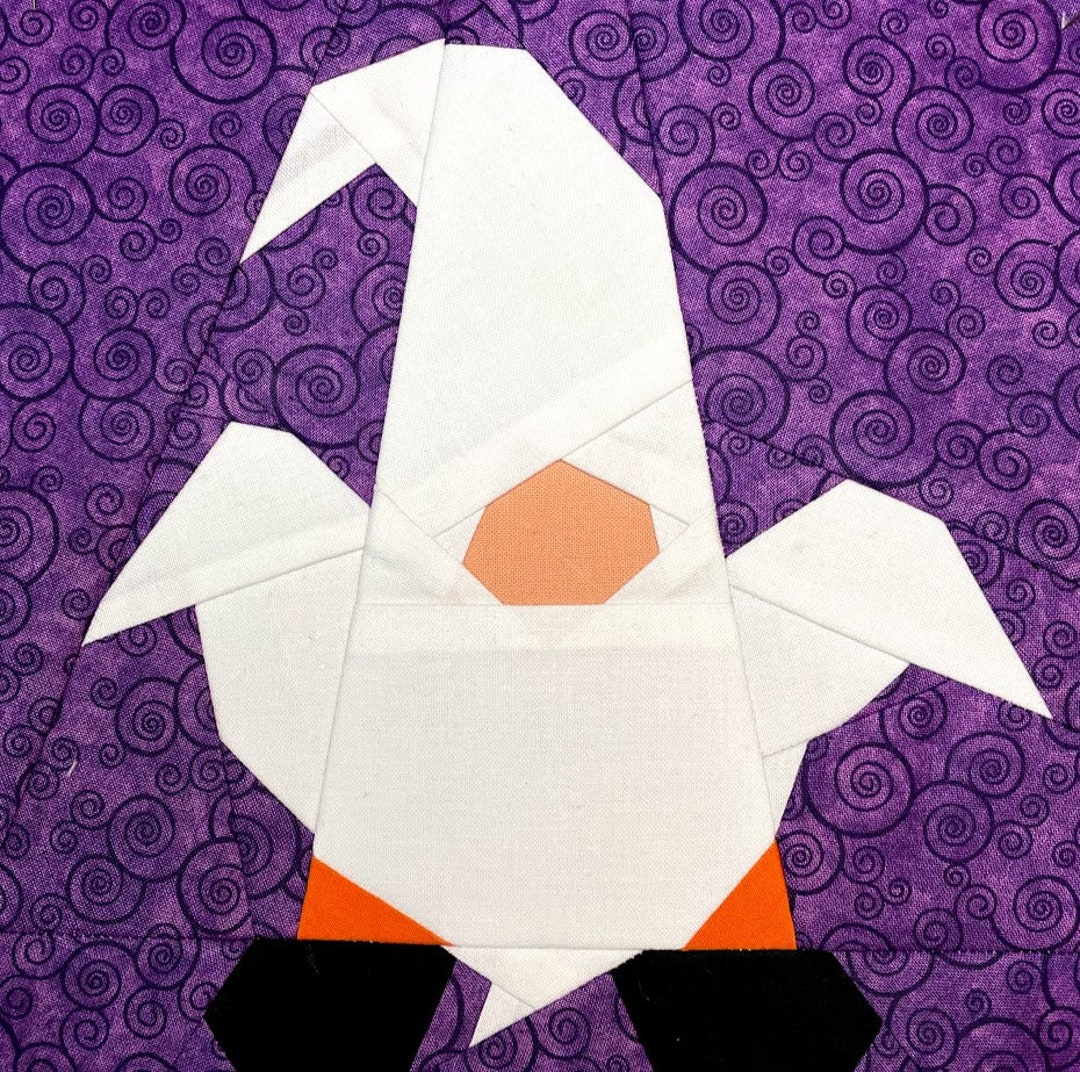 BOO GNOME Paper Pieced Block Pattern in PDF - Etsy