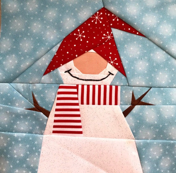SNOWMAN GNOME Paper Pieced Block Pattern in PDF - Etsy