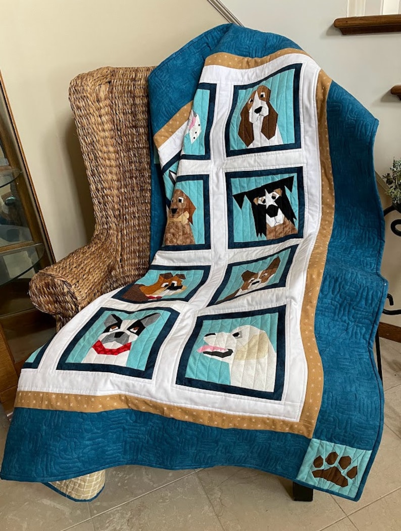 Dog Lover Quilt: Paper Pieced Pattern (PDF Download) - Etsy