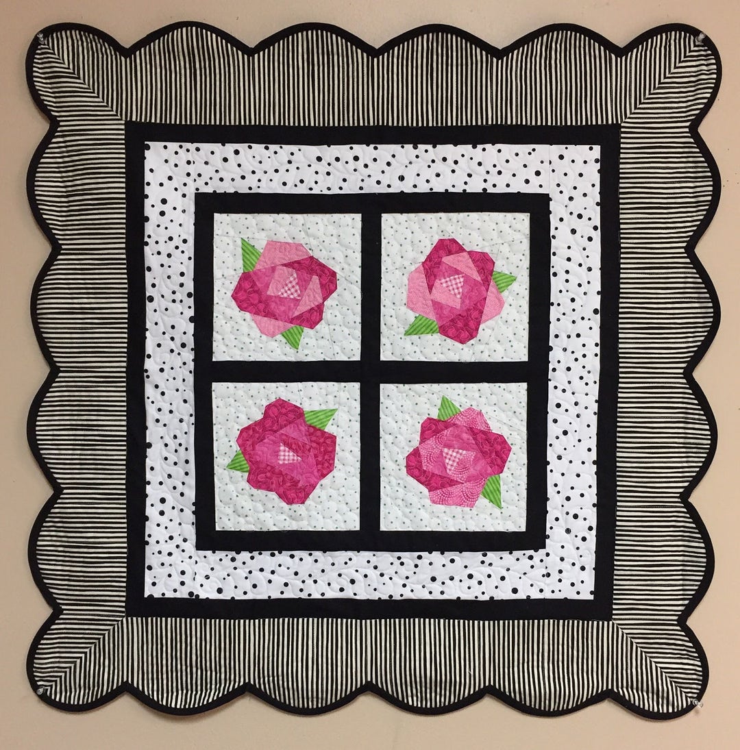 Rose Table Topper Paper Pieced Pattern in PDF - Etsy