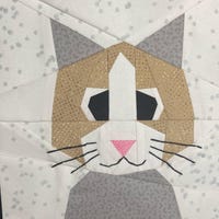 FPP Pattern Cat Foundation Paper Piecing 25x25cm or 10 Inch Modern ...