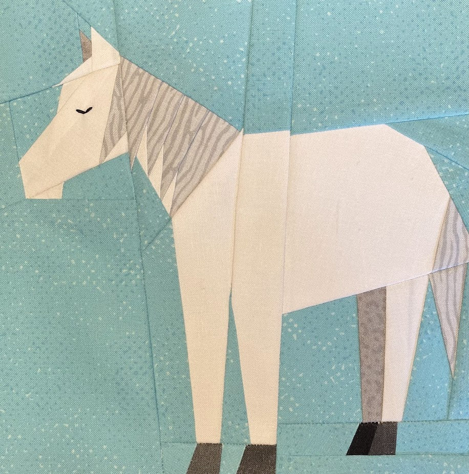 Horse Paper Pieced Pattern White Horse Paper Piecing Quilt Pattern