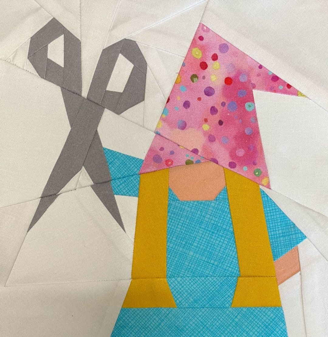 BEAUTICIAN GNOME Paper Pieced Block Pattern in PDF, Instant Download ...